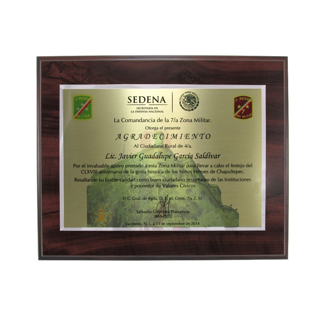 Placa MDF Sublimada - Trofeos.mx