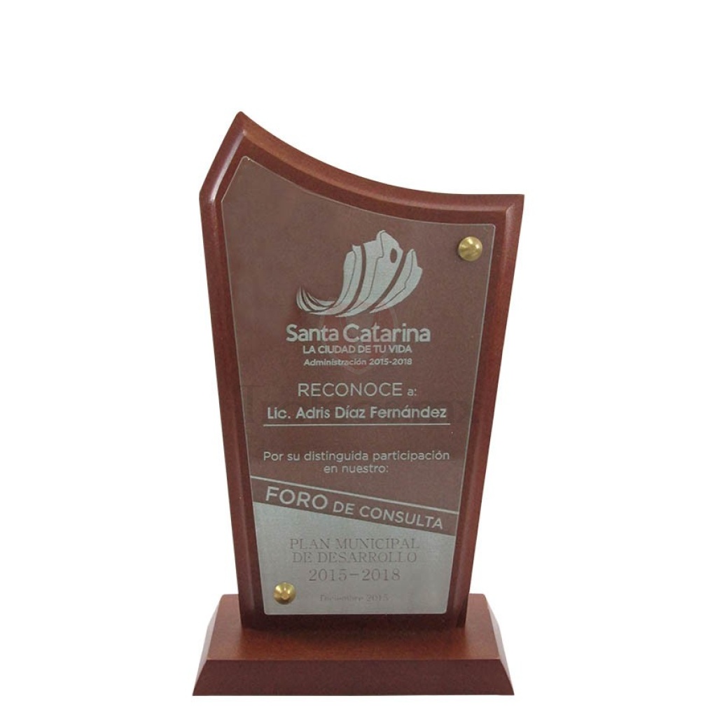 Presea de Madera Graviert WE02A - Trofeos.mx