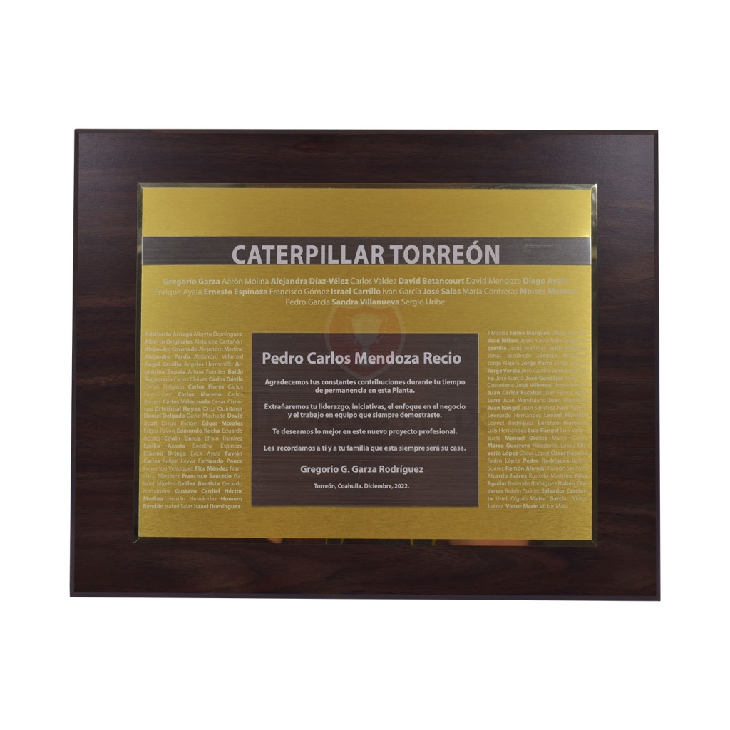 Placa de Madera - Trofeos.mx